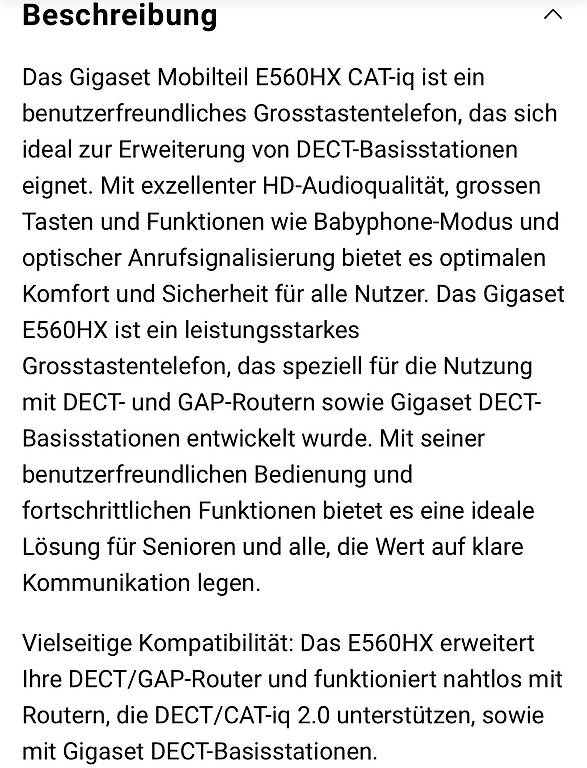 Gigaset E560 HX (CH-Version) - Versand möglich im Kanton St. Gallen ...