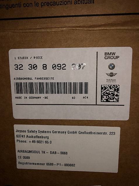Neuer Originaler BMW Fahrerairbag zu verkaufen Cantone Zurigo - tutti.ch