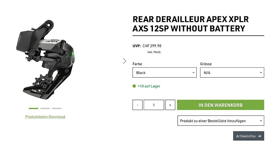 Sram Apex AXS Wechsel, Kassette und Kette, 12-Gang im Kanton Aargau ...