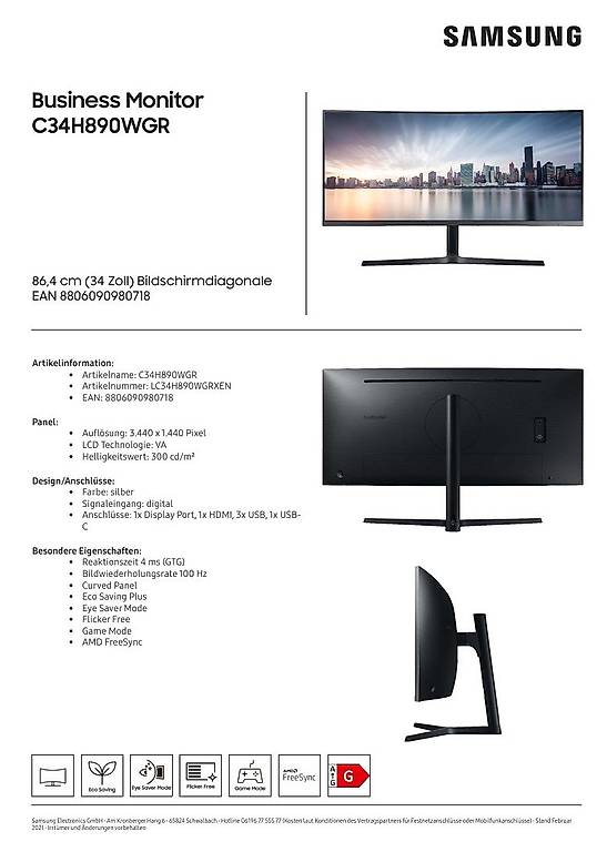 Samsung Curved Monitor 34 Zoll im Kanton Bern - tutti.ch