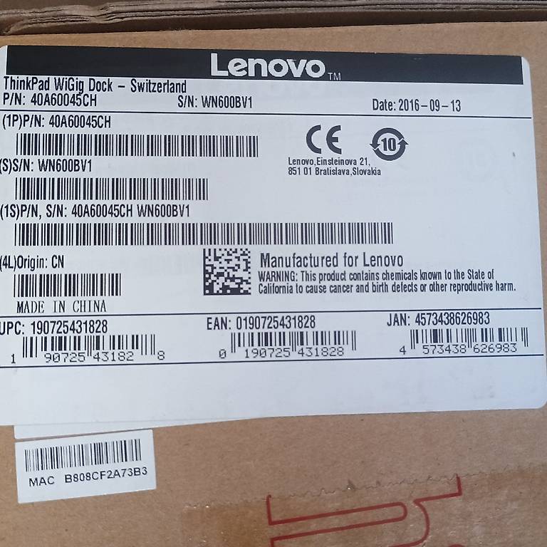 Lenovo Thinkpad WiGig Docking Station - originalverpackt im Kanton ...