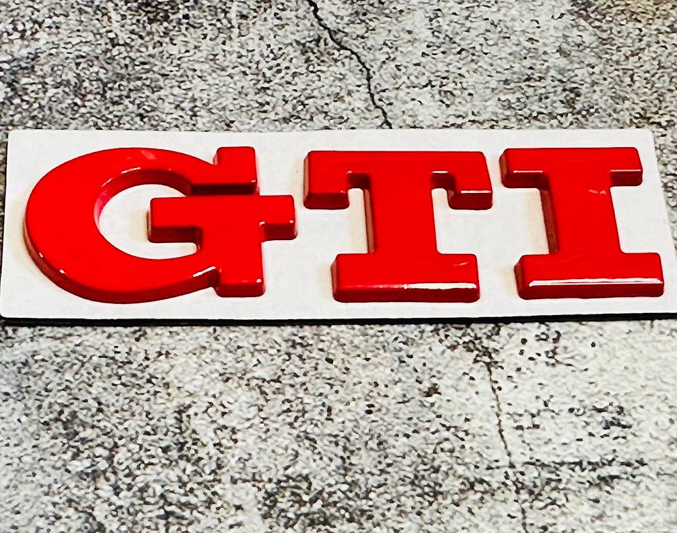 VW GTI Emblem Schriftzug Logo NEU Rot aus Metall Canton Soleure - tutti.ch