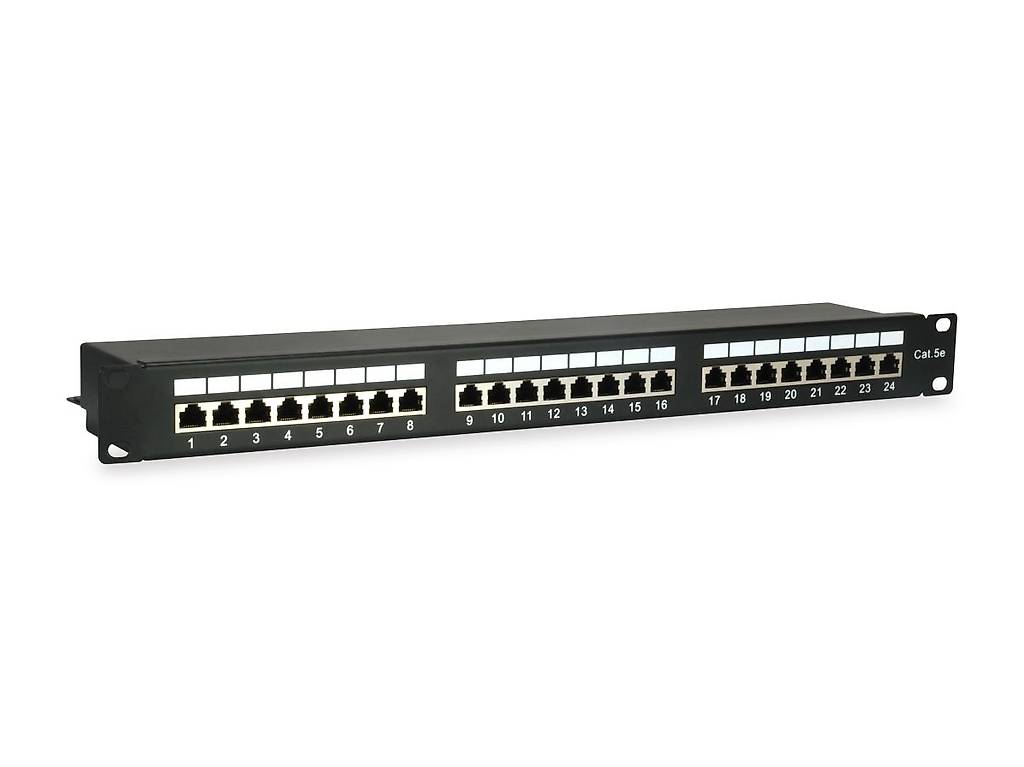 Cat.5e Shielded Patch Panel, Black / Rack Mount Cable Manage Cantone ...