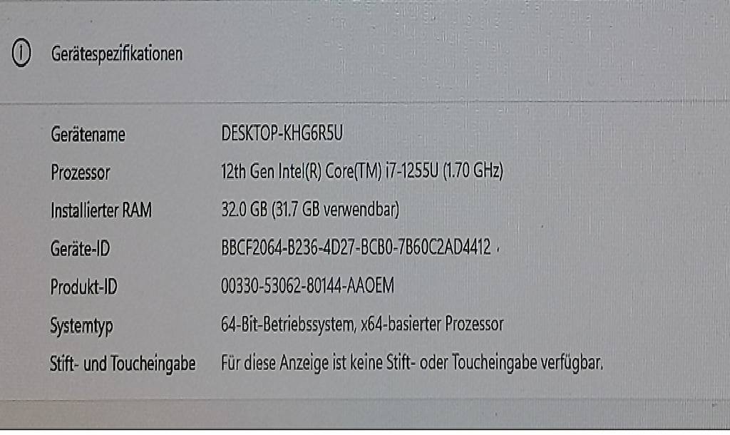 HP 17,3 Zoll -10 Cores i7-1255U-1.17Ghz -32GB RAM-512GB SSD im Kanton ...
