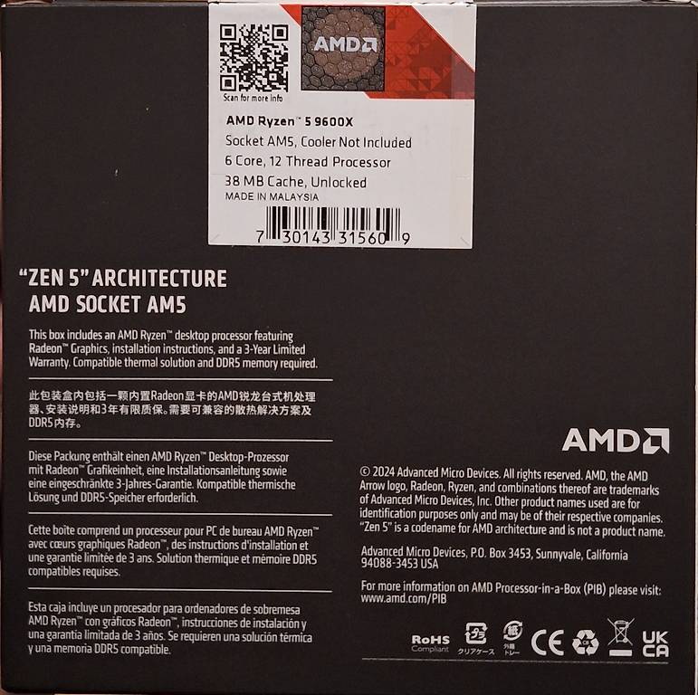 AMD Ryzen 5 9600x CPU im Kanton Zürich - tutti.ch