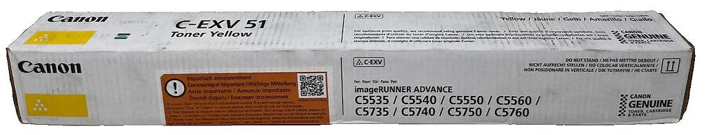 Canon imageRUNNER C5535/C5550/DX C5750 Gelb Toner, C-EXV 51Y im Kanton Zürich - tutti.ch