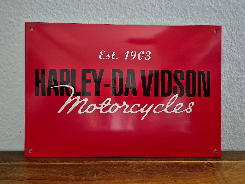 Emailschild Harley Davidson Motorcycles Emaille Schild Retro im Kanton ...