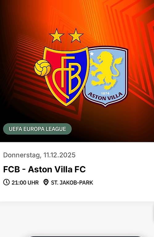 FC BASEL : ASTON VILLA FC im Kanton Basel-Stadt - tutti.ch