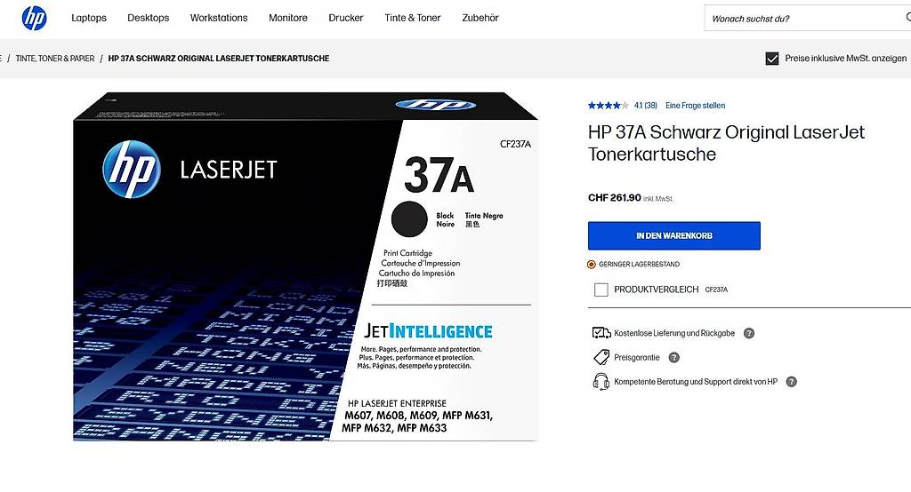 HP LaserJet Enterprise M608, absolut neuwertig, Top Preis im Kanton ...