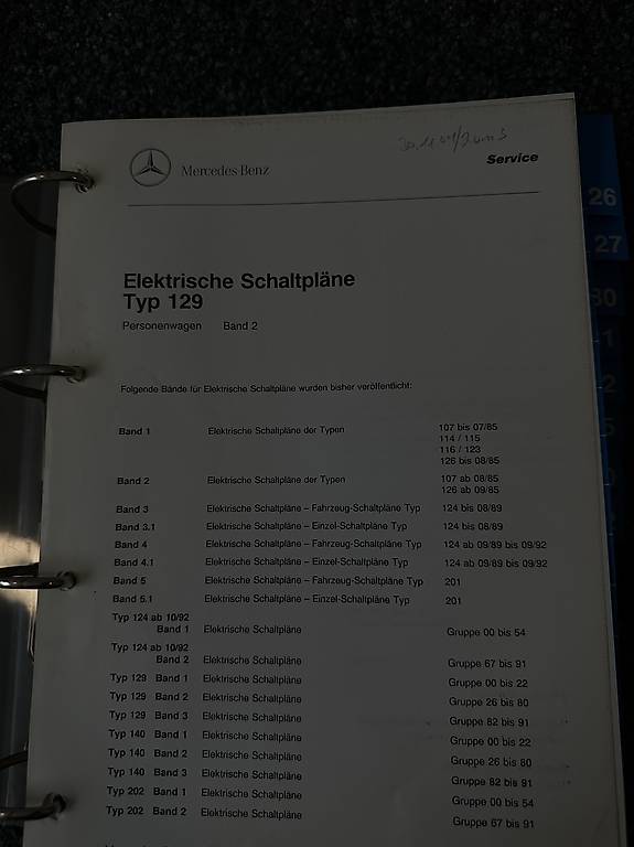 Elektrische Schaltpläne Mercedes SL R129 280 300 320 500 600 im Kanton ...
