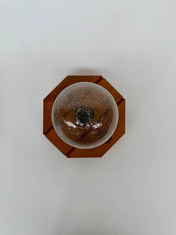 Set: 70s Brutalist Wandleuchten | Massivholz & Bubble Glass im Kanton ...