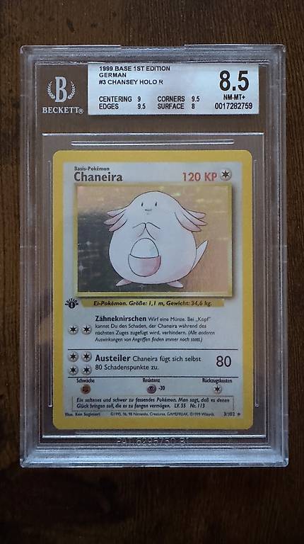 Pokémon Chanaira Base Set 1.Edition BGS8.5 Mint kein PSA im Kanton ...