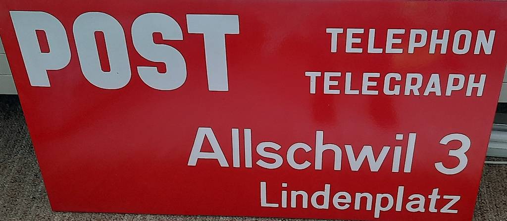 Emailleschild Post Allschwil 3 Lindenplatz Canton Basel-Landschaft ...