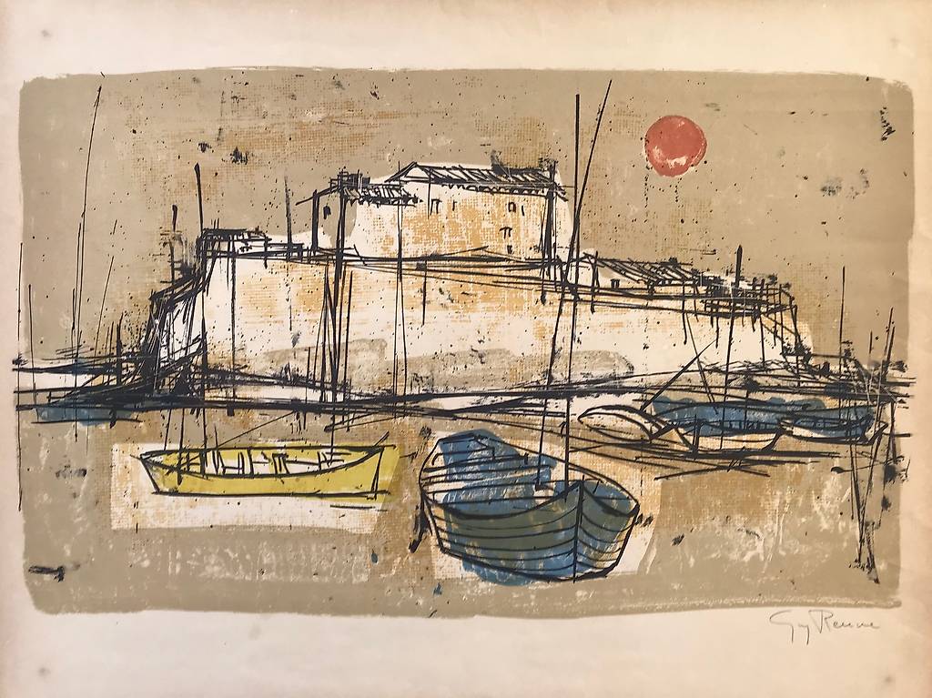 Guy Renne - Original Farb-Lithographie - Bateaux im Kanton Bern - tutti.ch