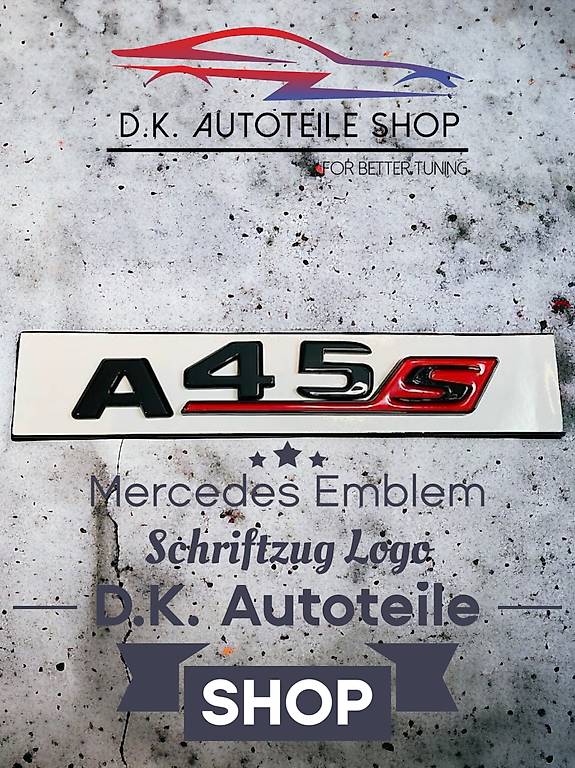 Mercedes AMG A45 S Emblem Schriftzug Logo Neu Schwarz/rot Canton ...