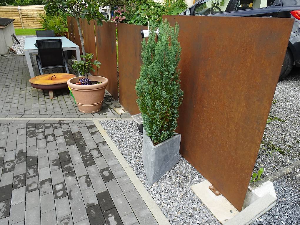Cortenstahl Stahl Garten Zaun Sichtschutz Gartenzaun - tutti.ch