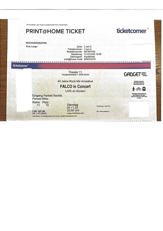 FALCO in Concert - Ticket - Theater 11 Zürich, 04.11.2025 im Kanton ...