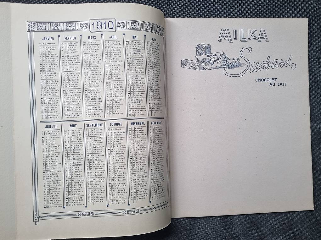 Marken-Mappe von 1910 Chocolat Suchard Milka Velma im Kanton Aargau ...