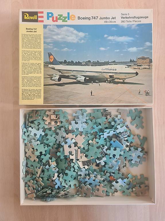 Vintage Puzzle, 280 Teile - Boeing 747 Jumbo Jet im Kanton Basel ...