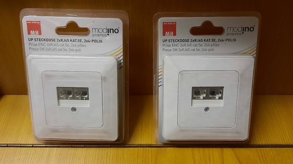 Steckdose 2x RJ45 Kat.5 2x 4-polig UP priamos weiss im Kanton Thurgau ...