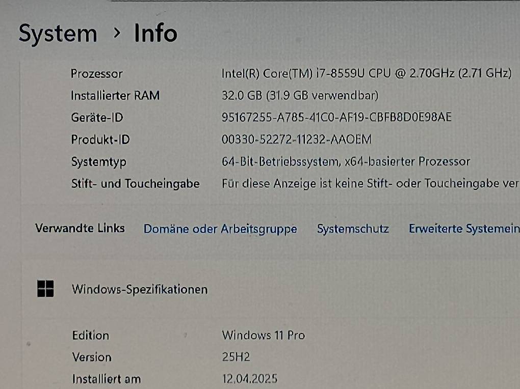 Intel NUC i7-8559U-2.70Ghz - 32GB DDR4- 256GB SSD-Windows11 im Kanton ...
