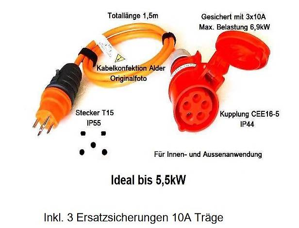 Adapter T15 auf CEE16-5 mit Sicherung 10A im Kanton Thurgau - tutti.ch