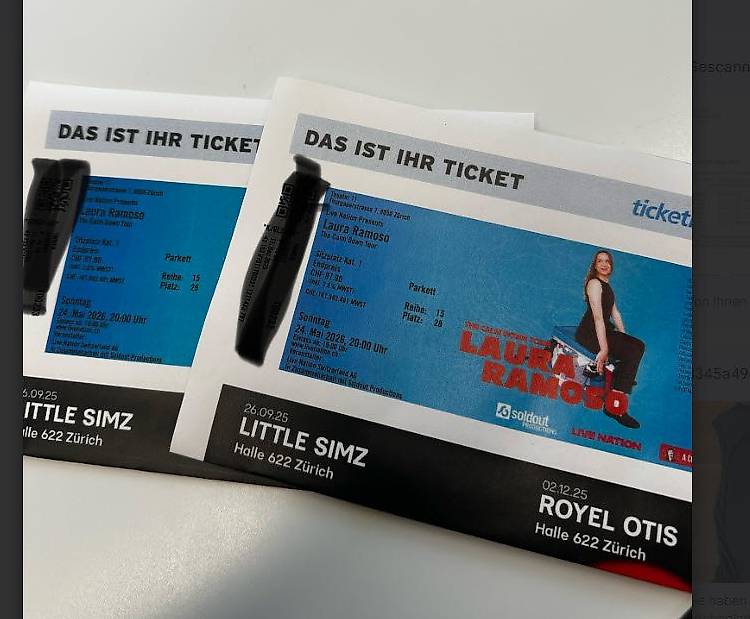 Laura Ramoso 2 Tickets zusammen im Kanton Zürich - tutti.ch