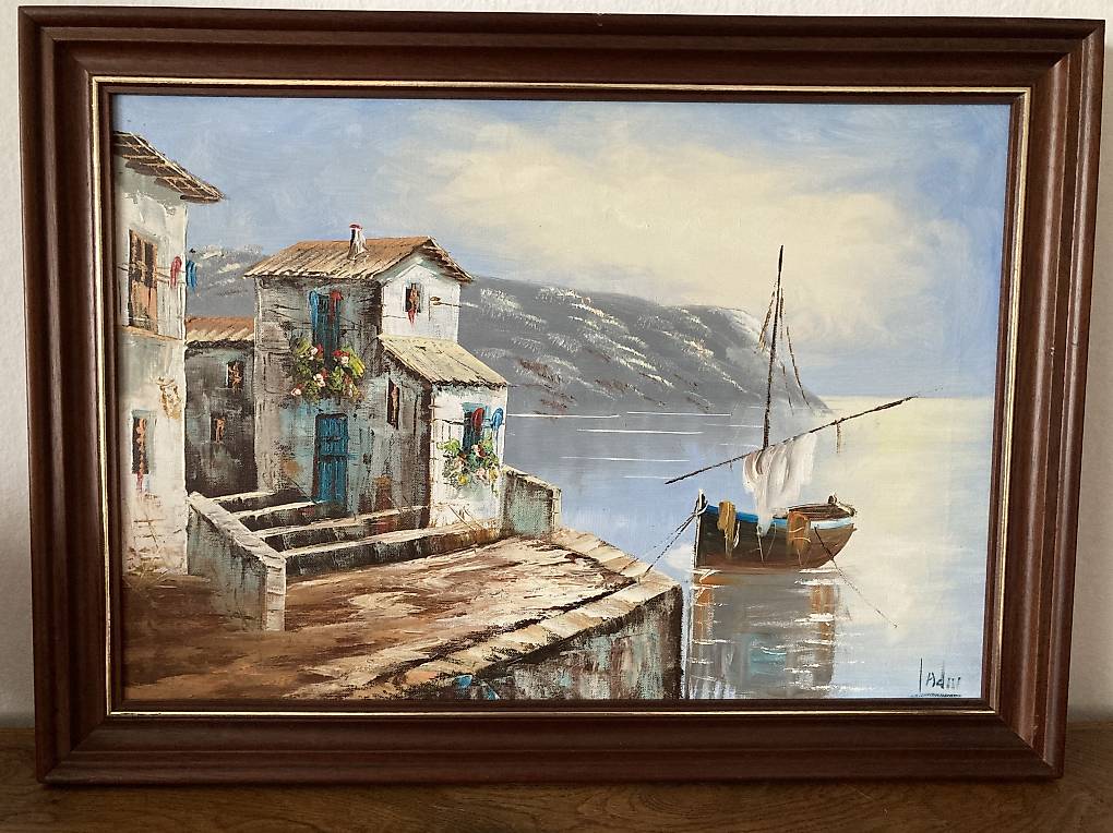 Landschaftsbild / Oelgemälde in original Holzrahmen im Kanton Solothurn - tutti.ch