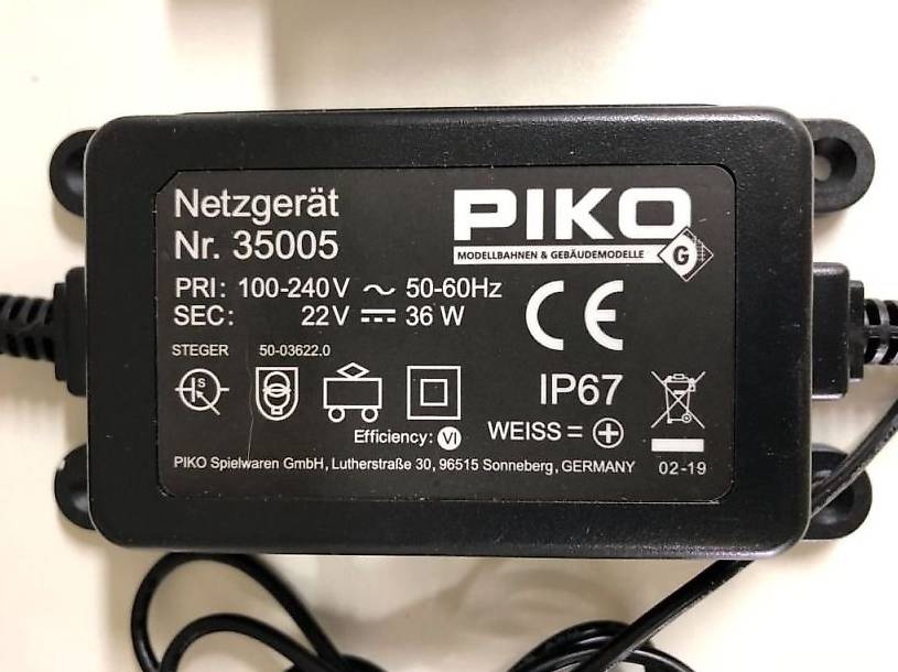 Piko G/LGB 35005 Trafo / Netzteil IP67, Leistung 32 VA, neu im Kanton ...