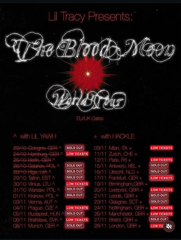 Lil Tracy Zürich 11.11.25 Ticket Blood Moon Tour Cantone Berna - tutti.ch