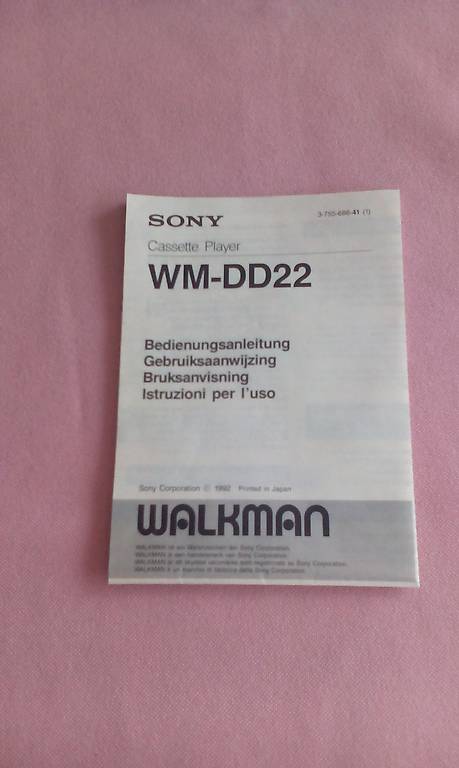 WALKMAN "SONY"WM-DD22 CASSETTEN-PLAYER / BEDIENUNGSANLEITUNG im Kanton ...
