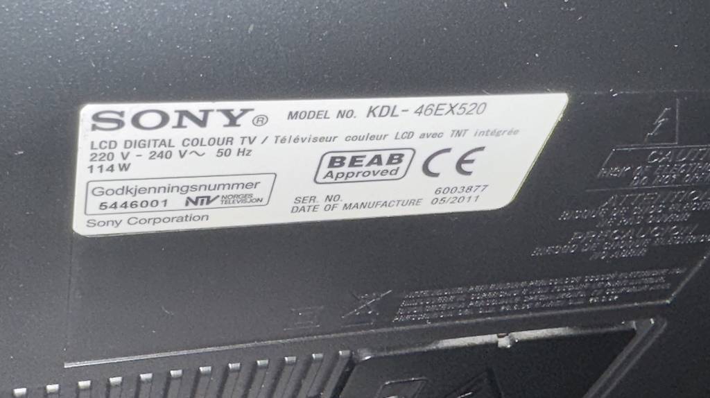 Sony Bravia LCD TV KDL-46EX520 Zoll, Full HD, HDMI, Canton Saint-Gall ...