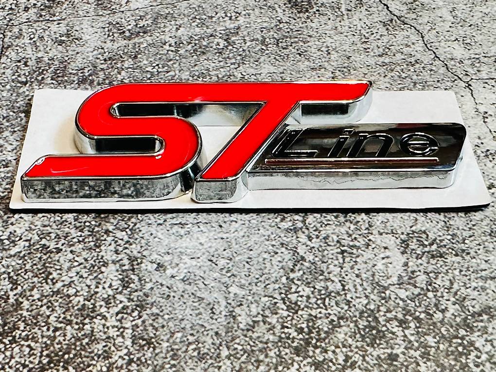 Ford ST Line Emblem, Schriftzug, Logo in Rot aus Metall im Kanton ...