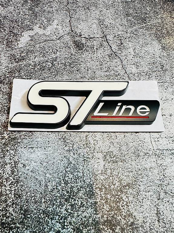 Ford ST Line Emblem, Schriftzug, Logo in weiss aus Metall im Kanton ...