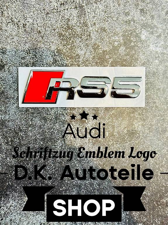 Audi RS5 Emblem Schriftzug Logo aus Metall NEU in Rot/Chrom im Kanton ...