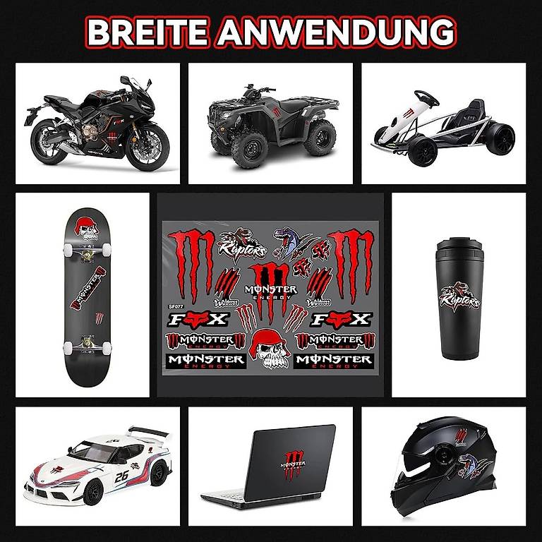 Rote Monster Energy Motorrad,Helm Aufkleber Dekor Sticker im Kanton St ...