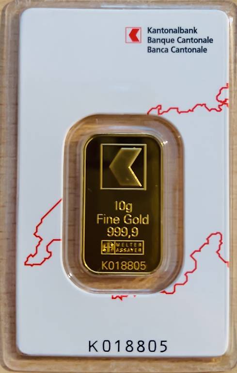 Goldbarren 10 Gramm - Fine Gold 999.9 - Zertifiziert im Kanton ...