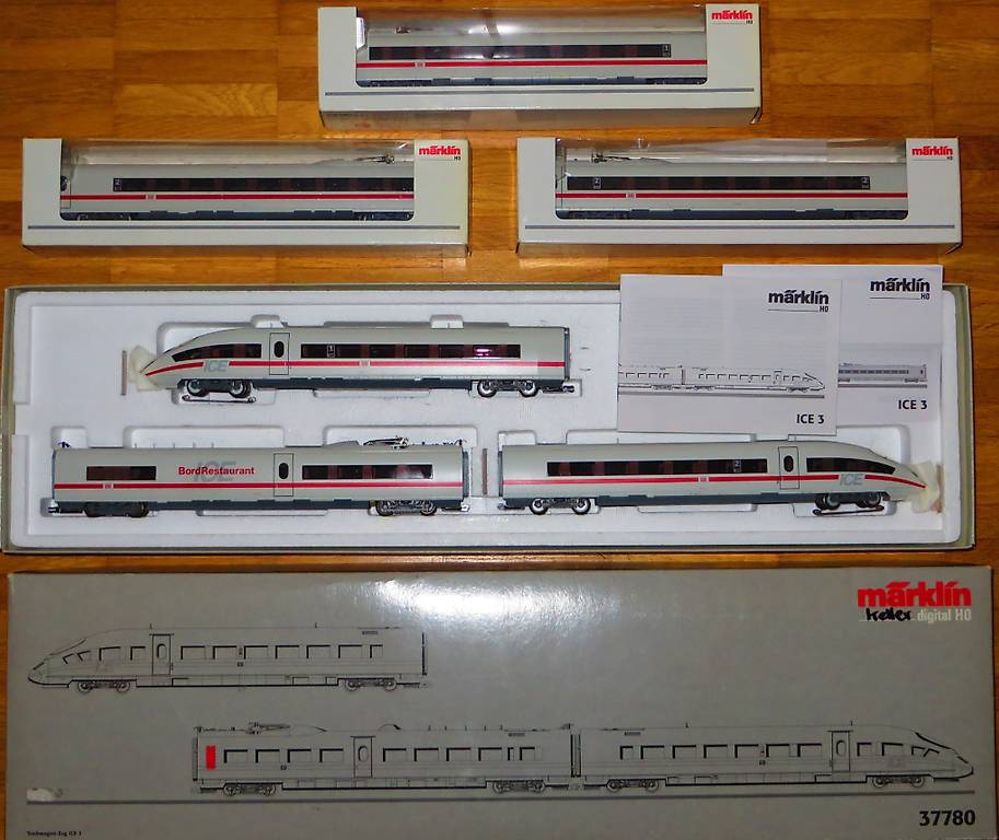 Triebzug Set ICE 3 DB, mit 3 Zusatzwagen, Märklin H0, OVP im Kanton Freiburg - tutti.ch