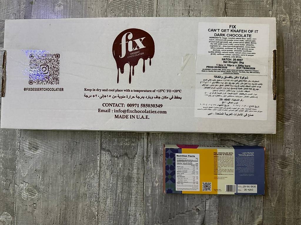 FIX Dubai Schokolade Milk Chocolate Pistachio & Kunafah im Kanton ...