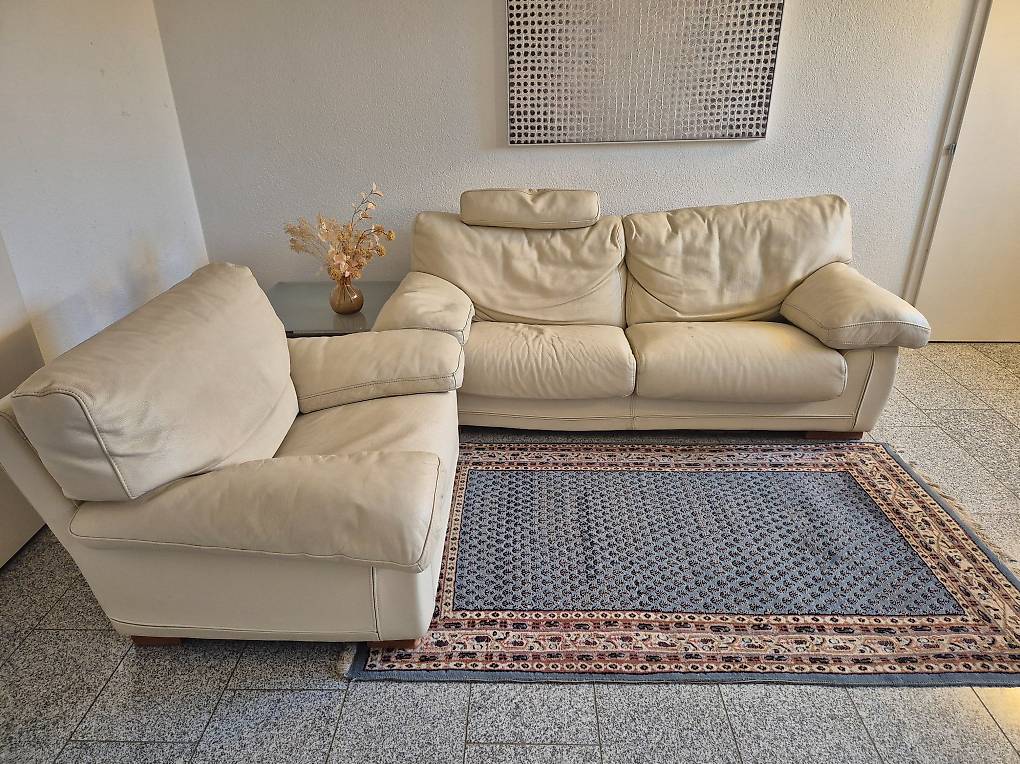 Originale Designer 3er Ledersofa und Sessel von Roche Bobois im Kanton ...