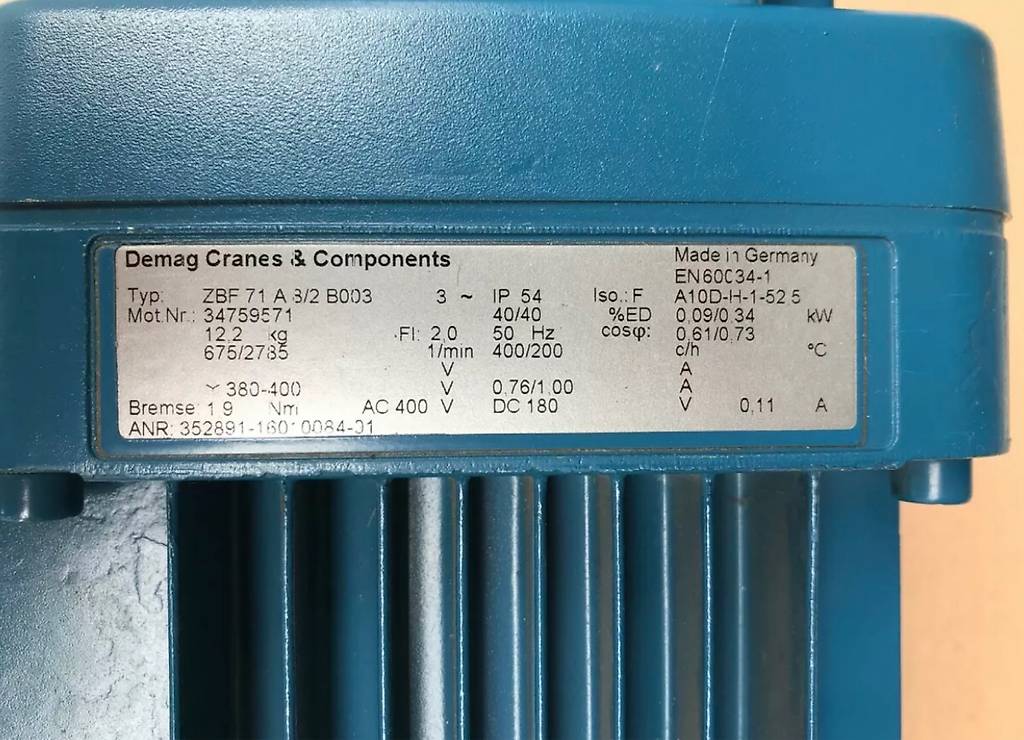 DEMAG Motor Elektromotor ZBF71 A 8/2 B003 im Kanton Thurgau - tutti.ch
