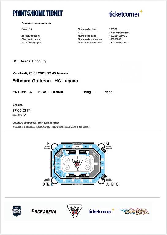 2x Tickets HC Fribourg-Gottéron im Kanton Thurgau - tutti.ch