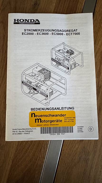 Honda EC 2000 Notstromaggregat (Stromerzeugungsaggregat) NEU im Kanton ...