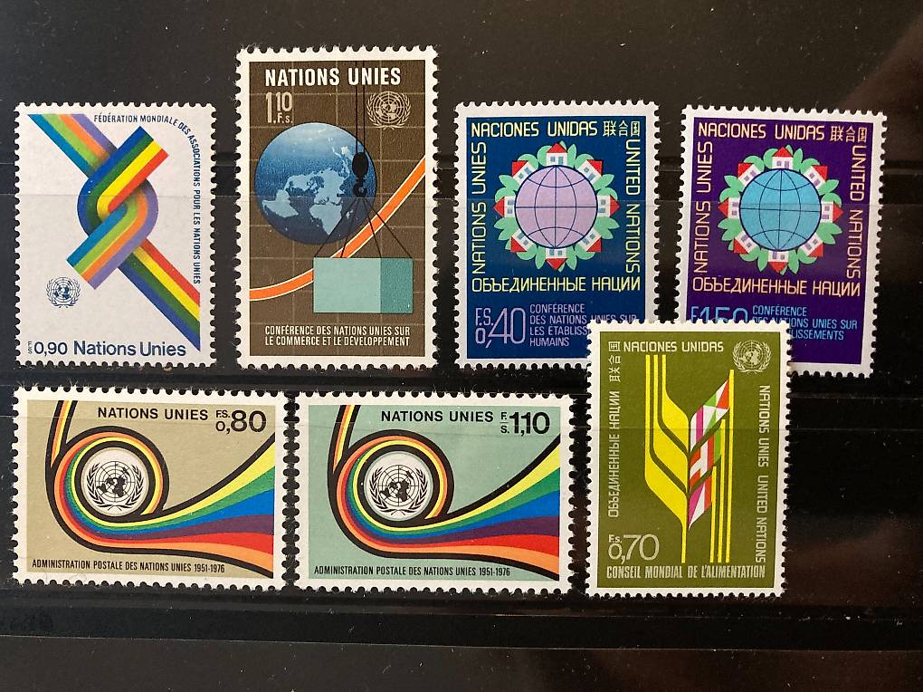 UNO Genf 1976 alle Briefmarken des Jahres postfrisch im Kanton Basel ...