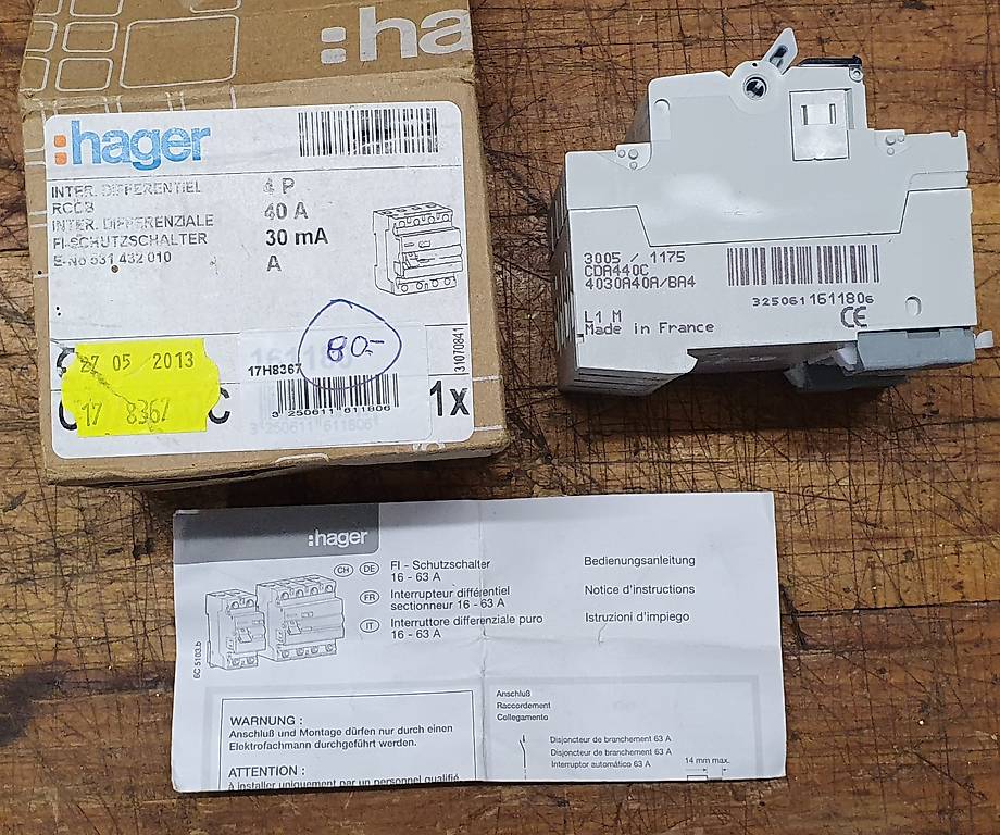 Hager FI Schutzschalter 16-63 A 30mA im Kanton Zürich - tutti.ch