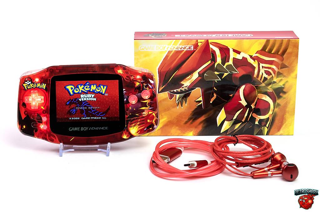 GameBoy Advance IPS Pokémon Groudon Edition with LED Buttons im Kanton ...