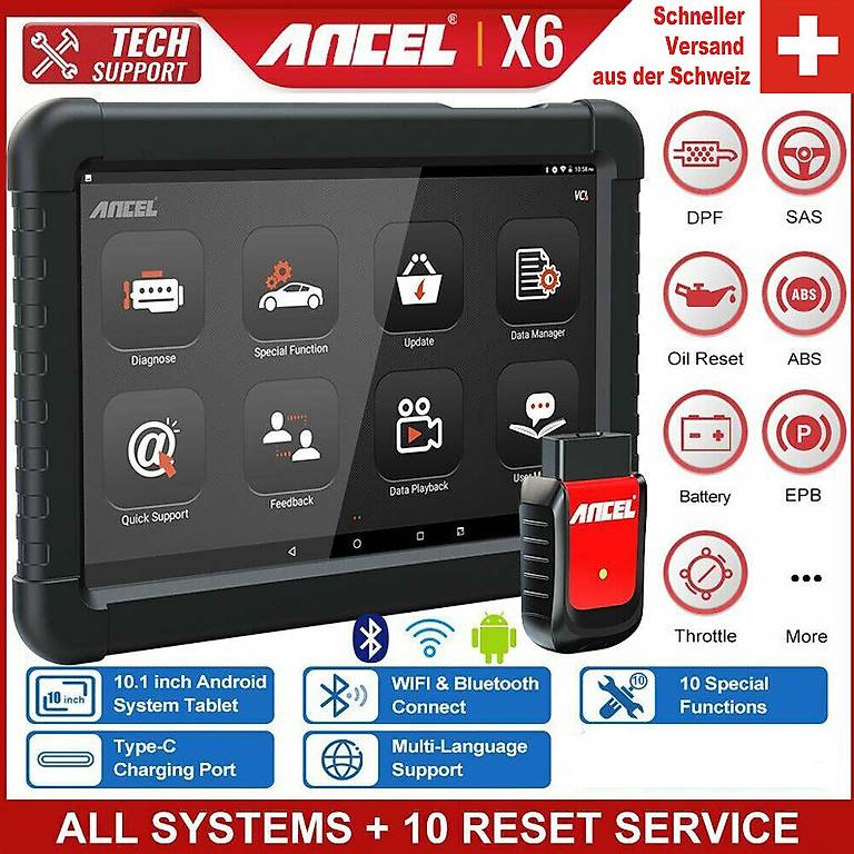 ANCEL X6 OBD2 Scanner Alle Systeme Profi KFZ Diagnosegerät im Kanton ...