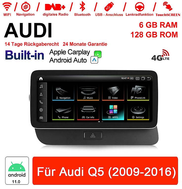 Qualcomm Snapdragon 665 Android 11 Autoradio Für Audi Q5 im Kanton ...