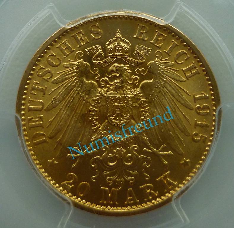 20 Mark Gold Preussen Wilhelm II 1915 im Kanton Zürich - tutti.ch