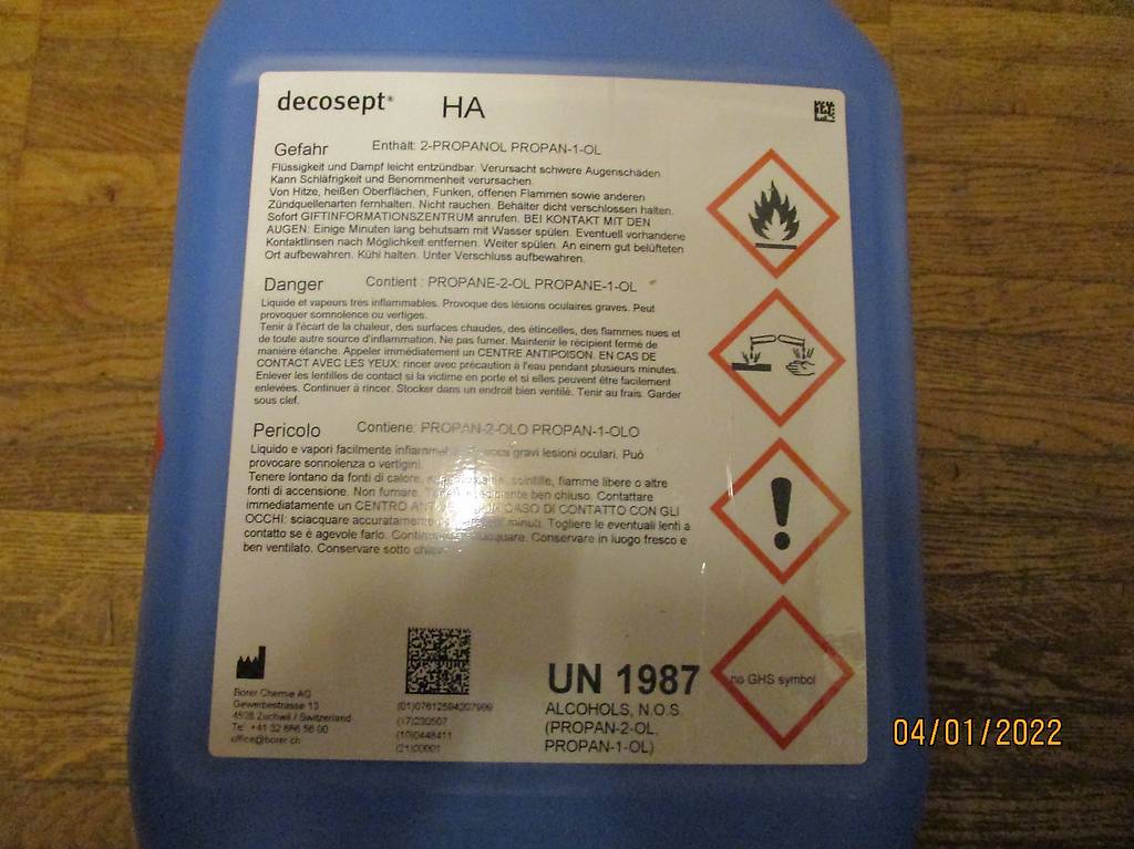 DECOSEPT HA ALKOHOLISCHES HÄNDEDESINFEKTIONSMITTEL 5 LITER im Kanton ...